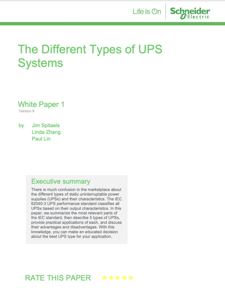 Understanding the different types of UPS systems - EfficiencyIT